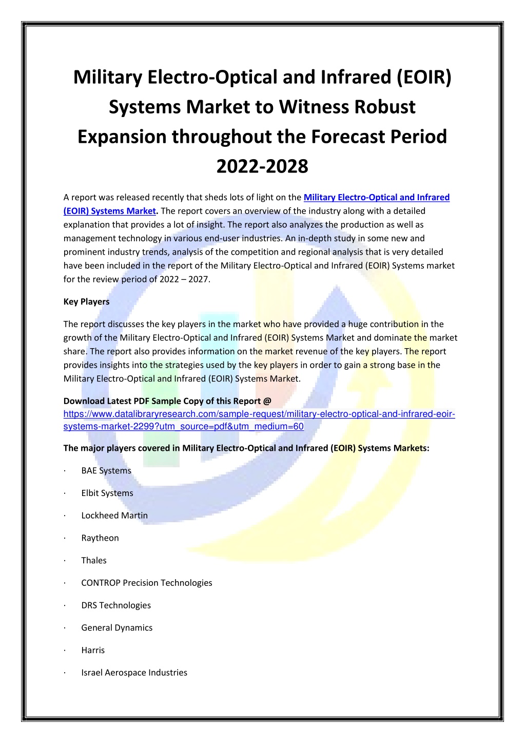 PPT - Global Military Electro-Optical and Infrared (EOIR) Systems ...
