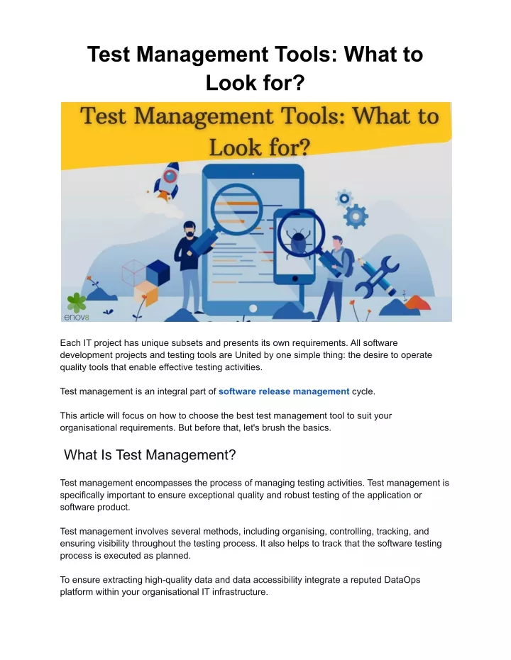 PPT - Test Management Tools: What to Look for? PowerPoint Presentation ...