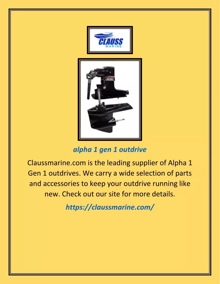 PPT - alpha 1 gen 1 outdrive PowerPoint Presentation, free download ...