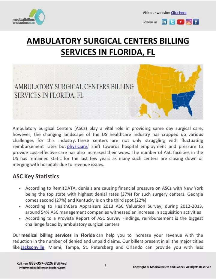 PPT - AMBULATORY SURGICAL CENTERS BILLING SERVICES IN FLORIDA, FL ...