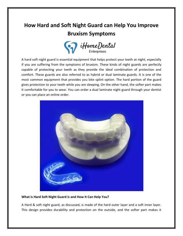PPT - Hard and Soft Night Guard can Help You Improve Bruxism Symptoms ...