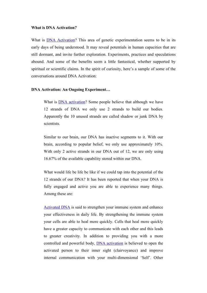 PPT - What is DNA Activation PowerPoint Presentation, free download ...