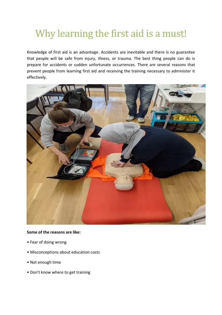 PPT - Why learning the first aid is a must PowerPoint Presentation ...