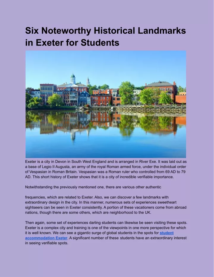 PPT - Six Noteworthy Historical Landmarks in Exeter for Students PowerPoint Presentation - ID ...