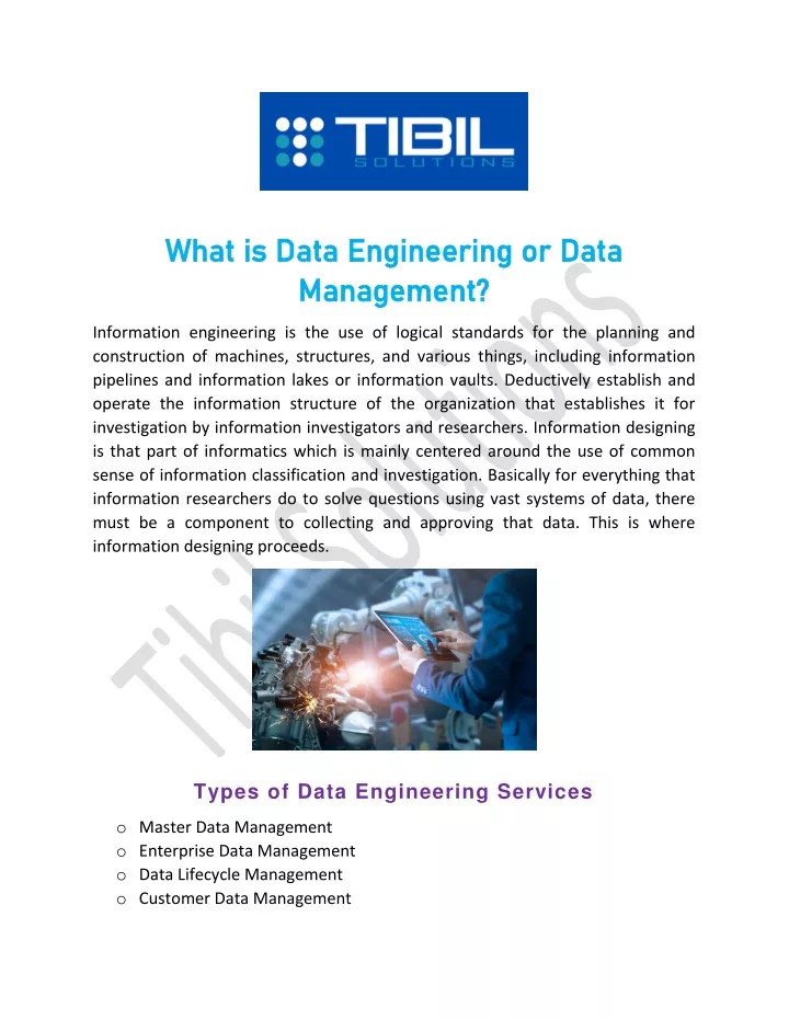 PPT - Data Engineering Services | Tibil Solutions PowerPoint ...