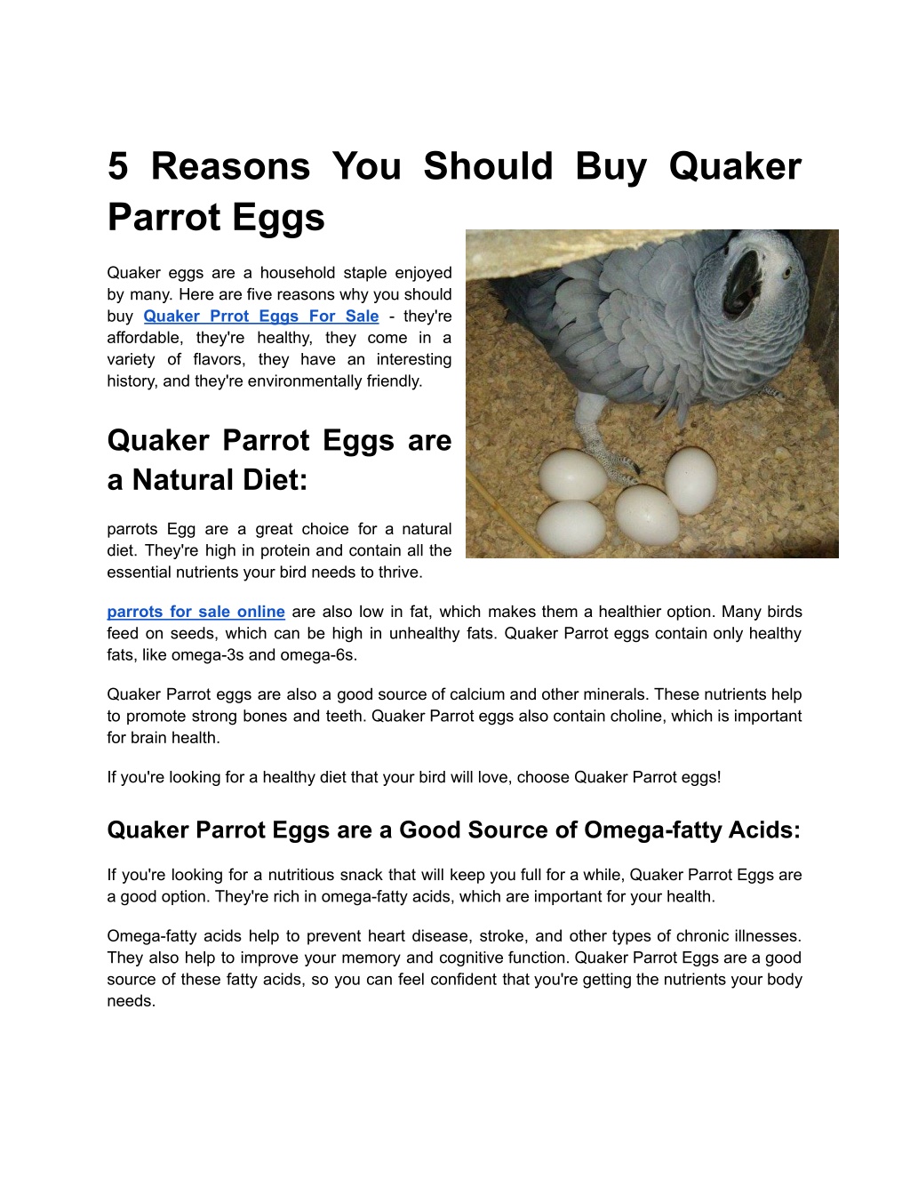 PPT - 5 Reasons You Should Buy Quaker Parrot Eggs PowerPoint ... PPT - 5 Reasons You Should Buy Quaker Parrot Eggs PowerPoint ...