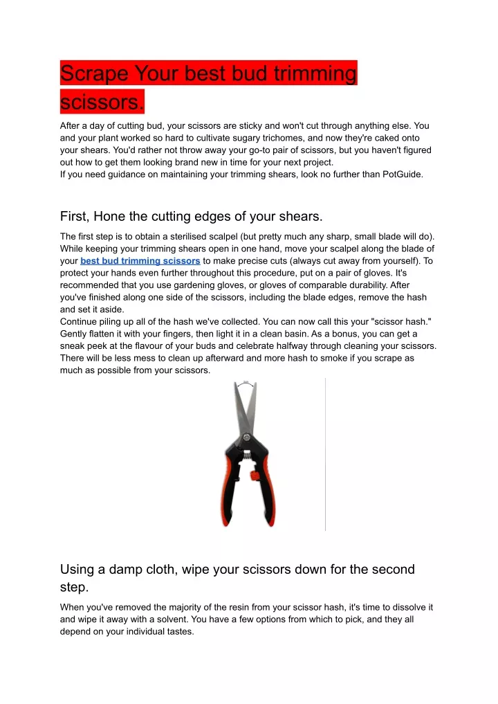 PPT - Scrape Your best bud trimming scissors. PowerPoint Presentation ...