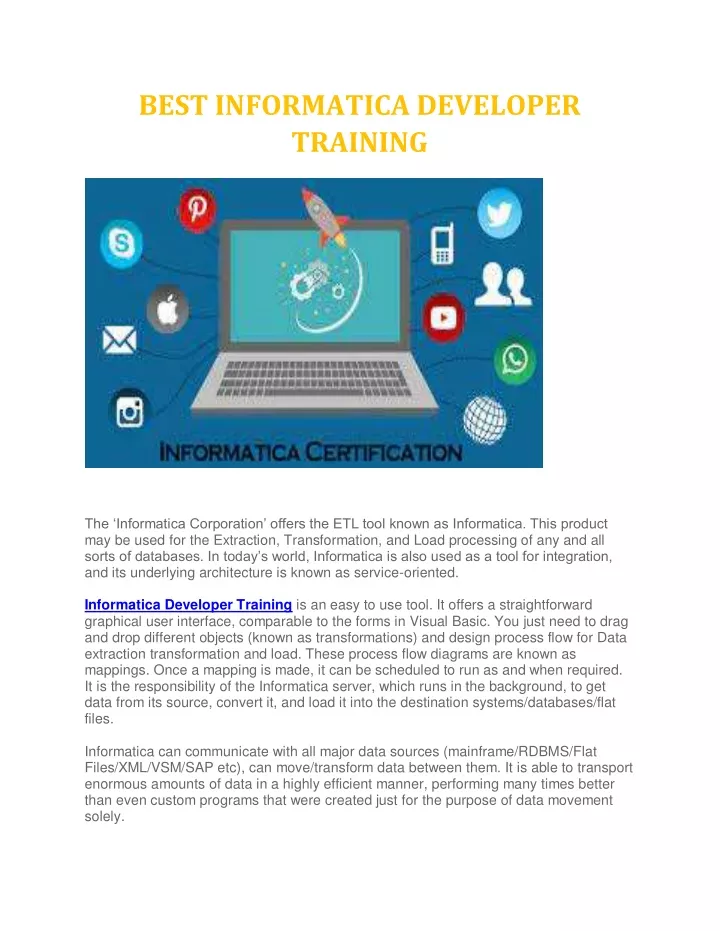 Ppt Best Informatica Developer Training Powerpoint Presentation Free Download Id 11561942
