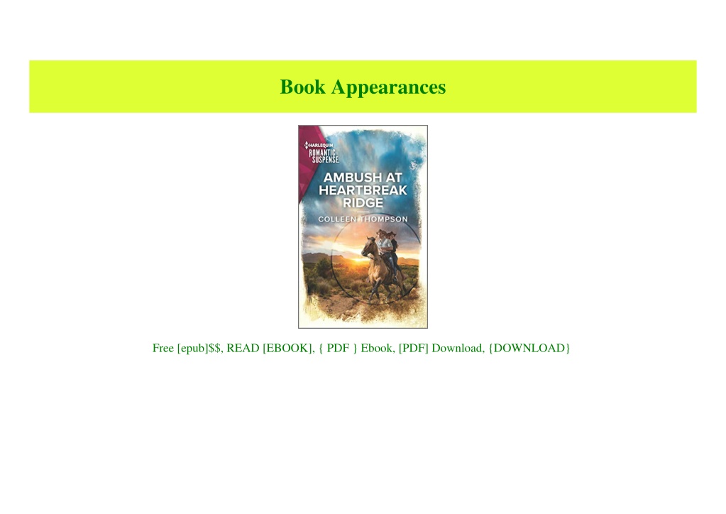 PPT - PDF) Ambush at Heartbreak Ridge (Lost Legacy Book 2) (Ebook pdf ...