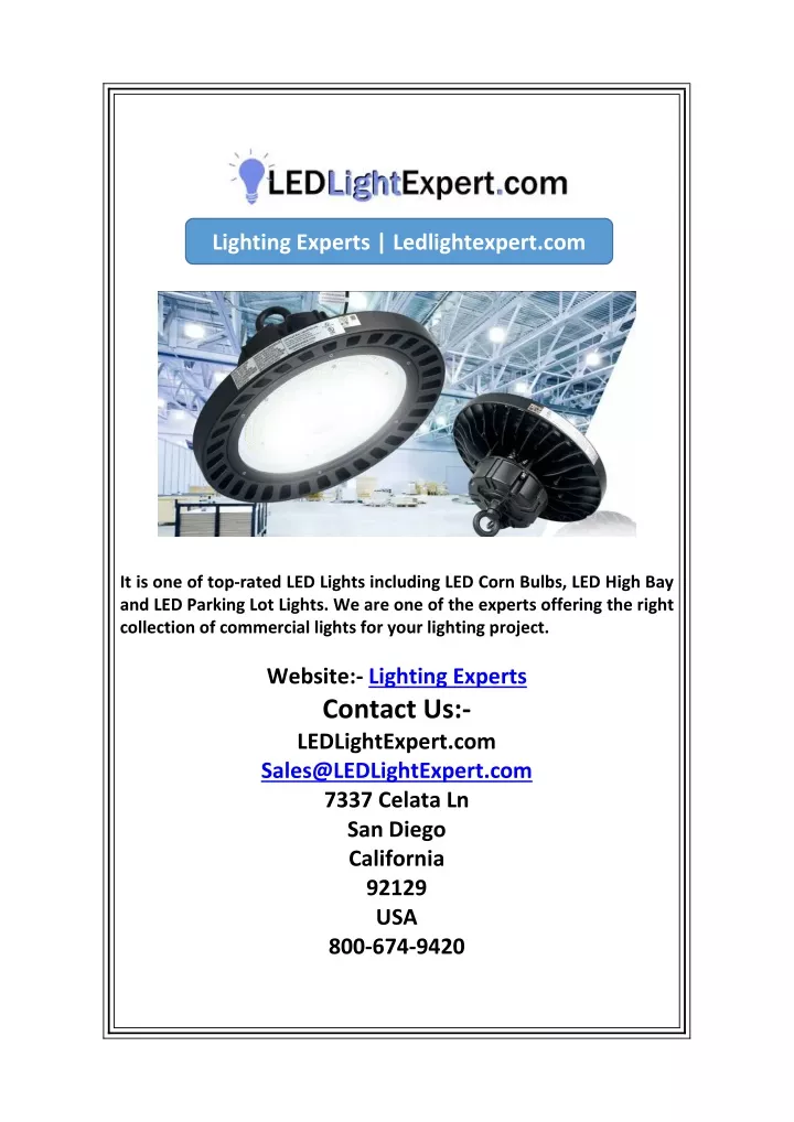 PPT - Lighting Experts | Ledlightexpert.com PowerPoint Presentation ... PPT - Lighting Experts | Ledlightexpert.com PowerPoint Presentation ...