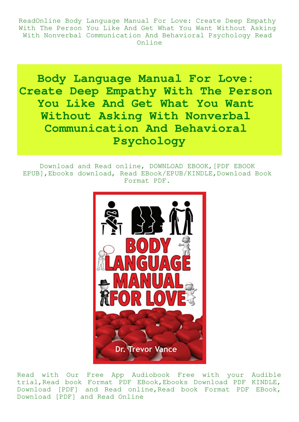 PPT - ReadOnline Body Language Manual For Love Create Deep Empathy With ...