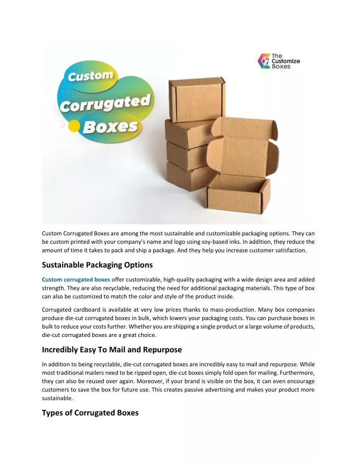 PPT - Custom Corrugated Boxes – Giving Your Product the Much Needed ...