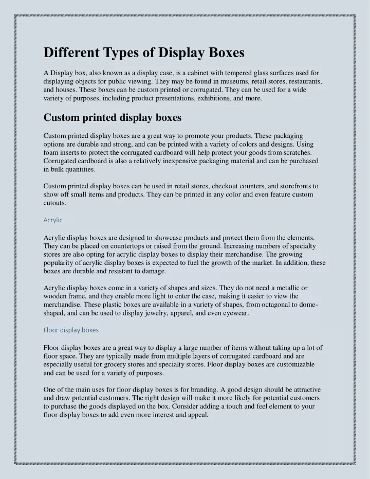 PPT - Different Types of Display Boxes PowerPoint Presentation, free ...