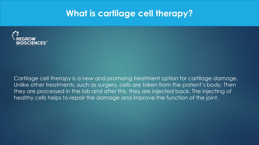 PPT - Cartilage cell therapy: A reformed way of treating knee Cartilage ...