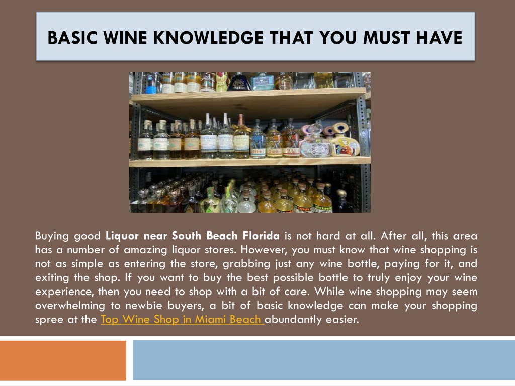 PPT - Best Beach liquor store in South Beach, Miami, Florida - Ocean 9 ...