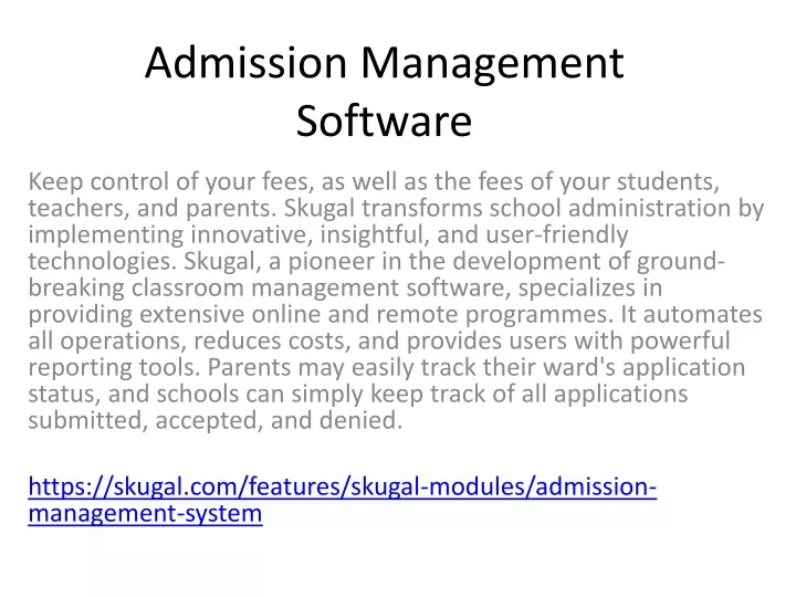 PPT - Admission Management Software PowerPoint Presentation, free ...