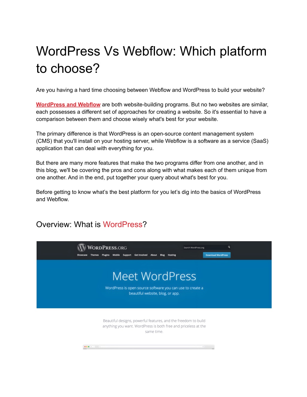 PPT - WordPress Vs Webflow: Which platform to choose? PowerPoint Presentation - ID:11567445