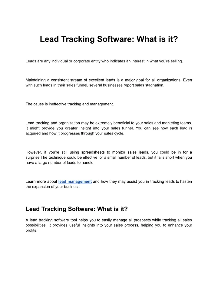 PPT - Lead Tracking Software_ What is it_ PowerPoint Presentation, free download - ID:11567450