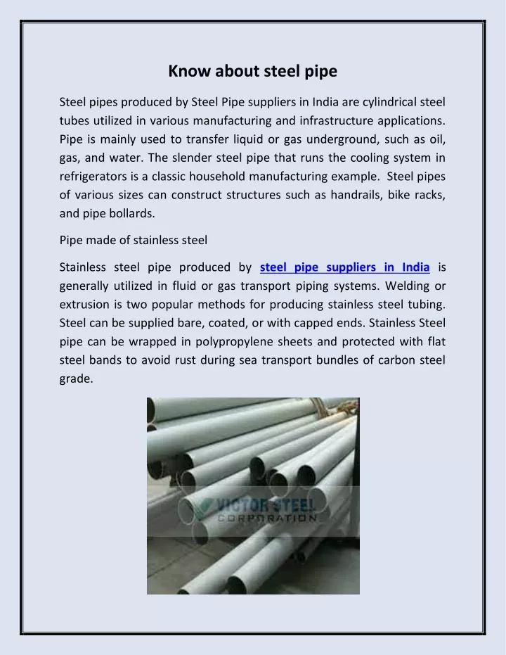 PPT - Know about steel pipe PowerPoint Presentation, free download - ID ...