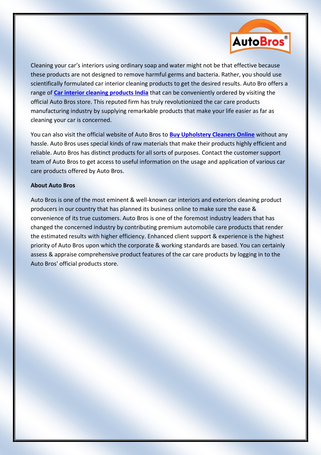 PPT - Car interior cleaning products India PowerPoint Presentation ...