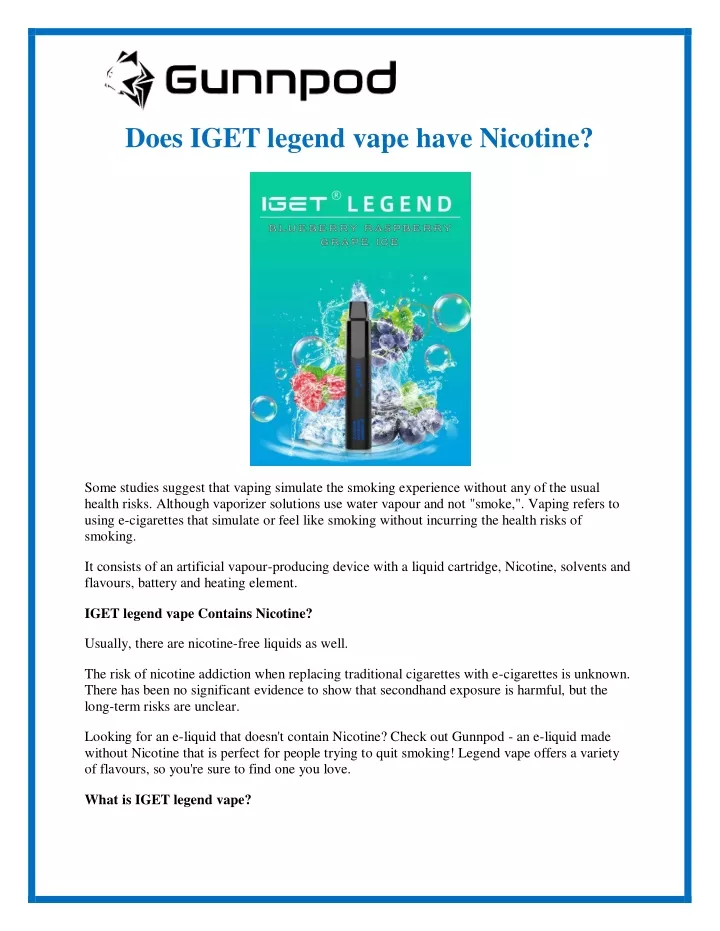 PPT - IGET legend vapes PowerPoint Presentation, free download - ID ...
