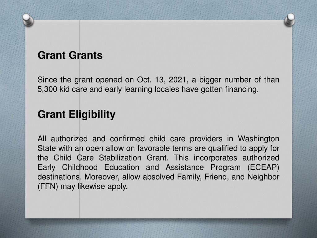 PPT - How do federal and state grants help child care providers ...