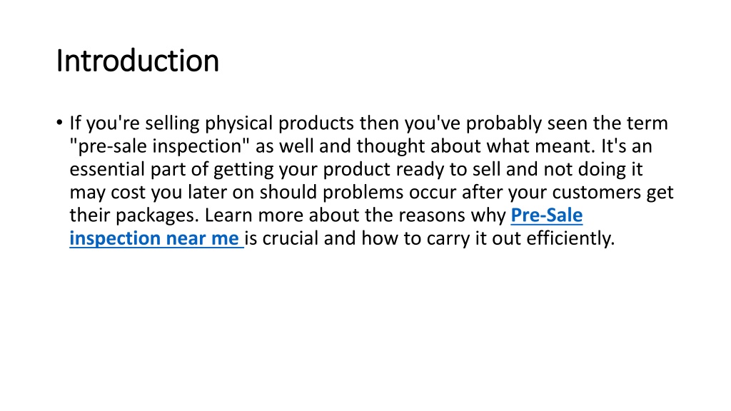 PPT - A Comprehensive Guide to Pre-Sale Inspection near me PowerPoint ...