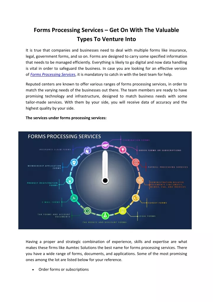 PPT - Forms Processing Services – Get On With The Valuable Types To Venture Into PowerPoint ...
