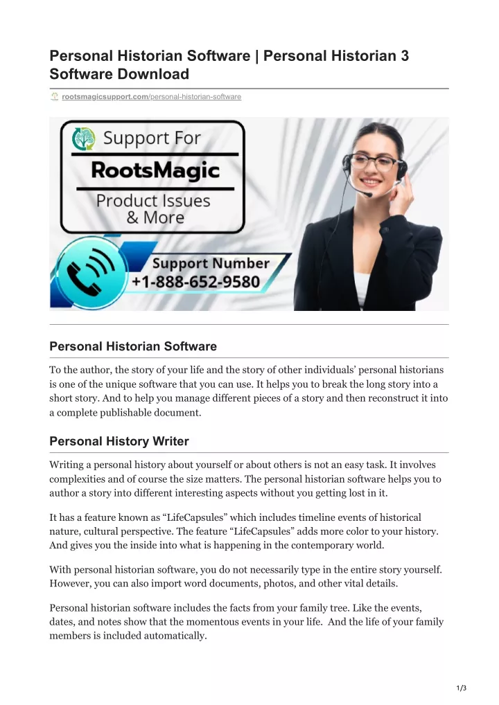 PPT - rootsmagicsupport.com-Personal Historian Software Personal ...