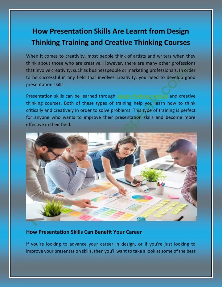 PPT - How Presentation Skills Are Learnt from Design Thinking Training ...
