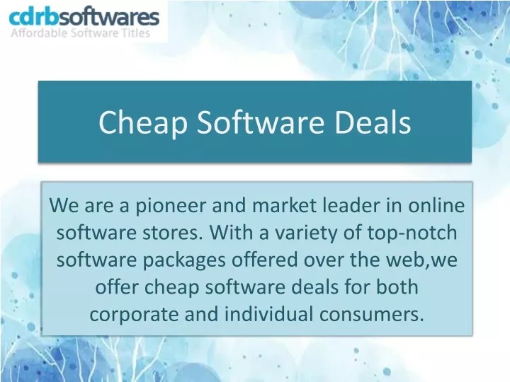 PPT - Cheap Software Deals PowerPoint Presentation, free download - ID ...