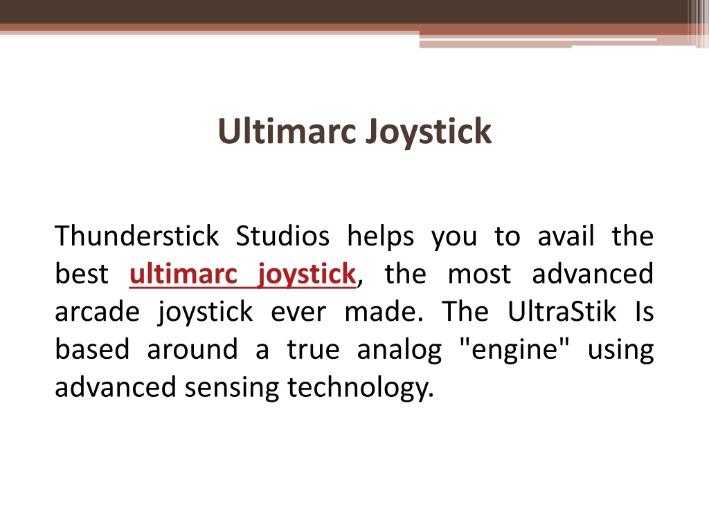 PPT - Checkout Thunderstick Studios for High Quality Arcade Machine ...