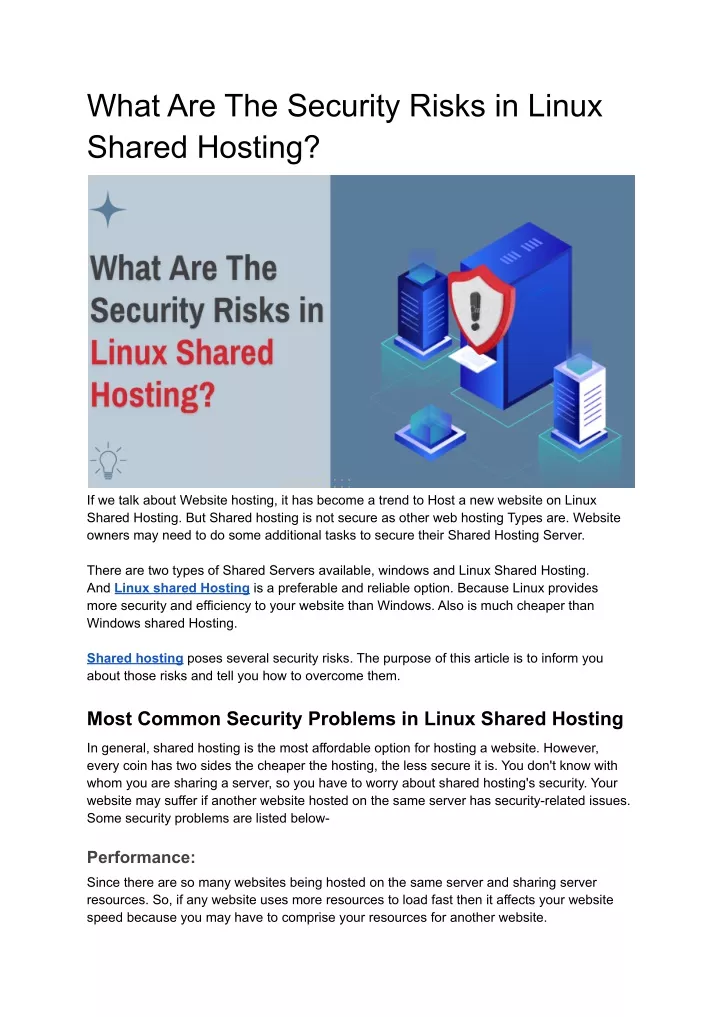 PPT - What Are The Security Risks in Linux Shared Hosting? PowerPoint Presentation - ID:11572782