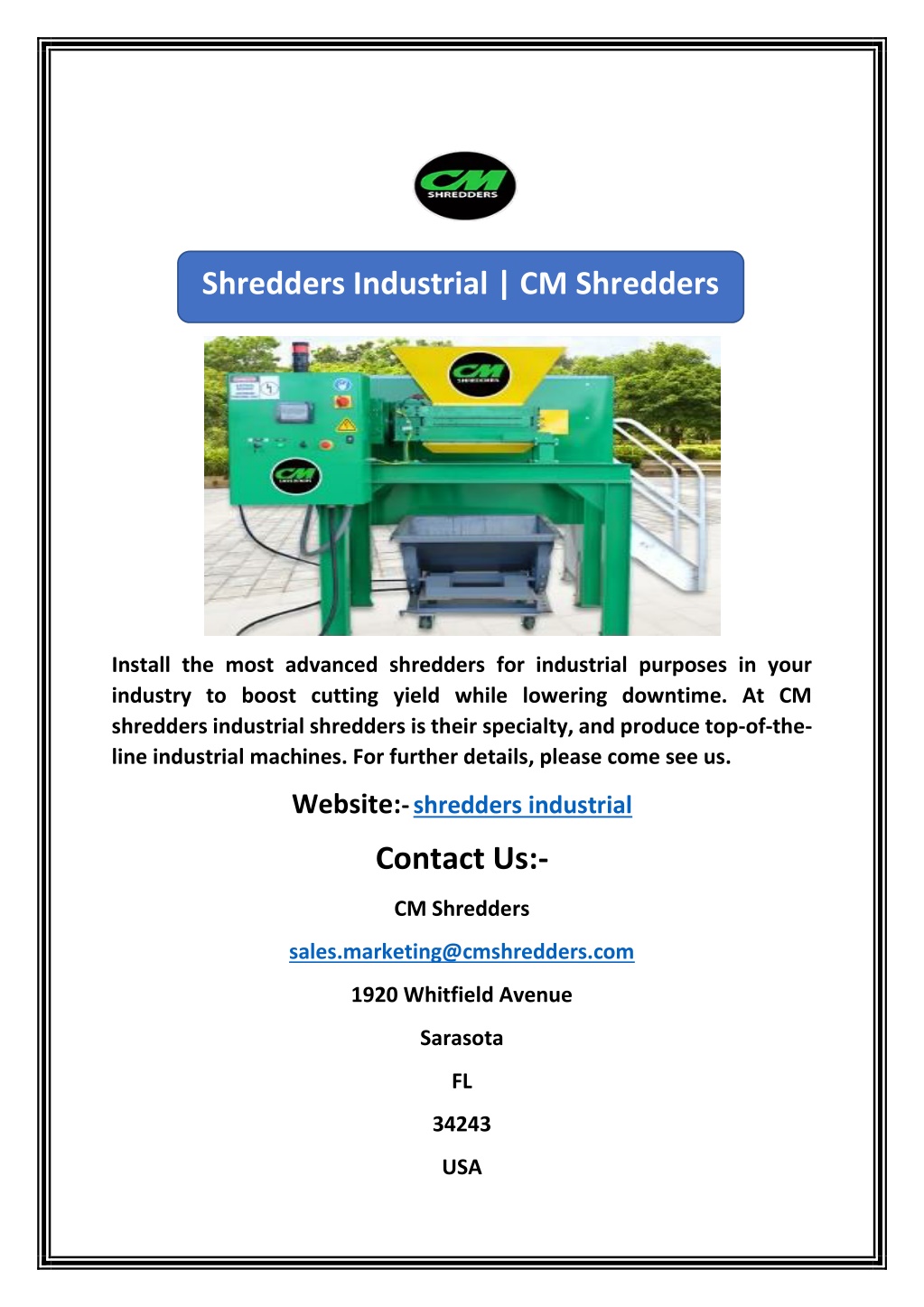 PPT - Shredders Industrial | CM Shredders PowerPoint Presentation, free ...