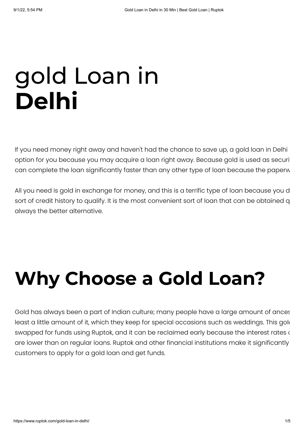 PPT - Gold Loan In Delhi - Ruptok Fintech PowerPoint Presentation, free ...