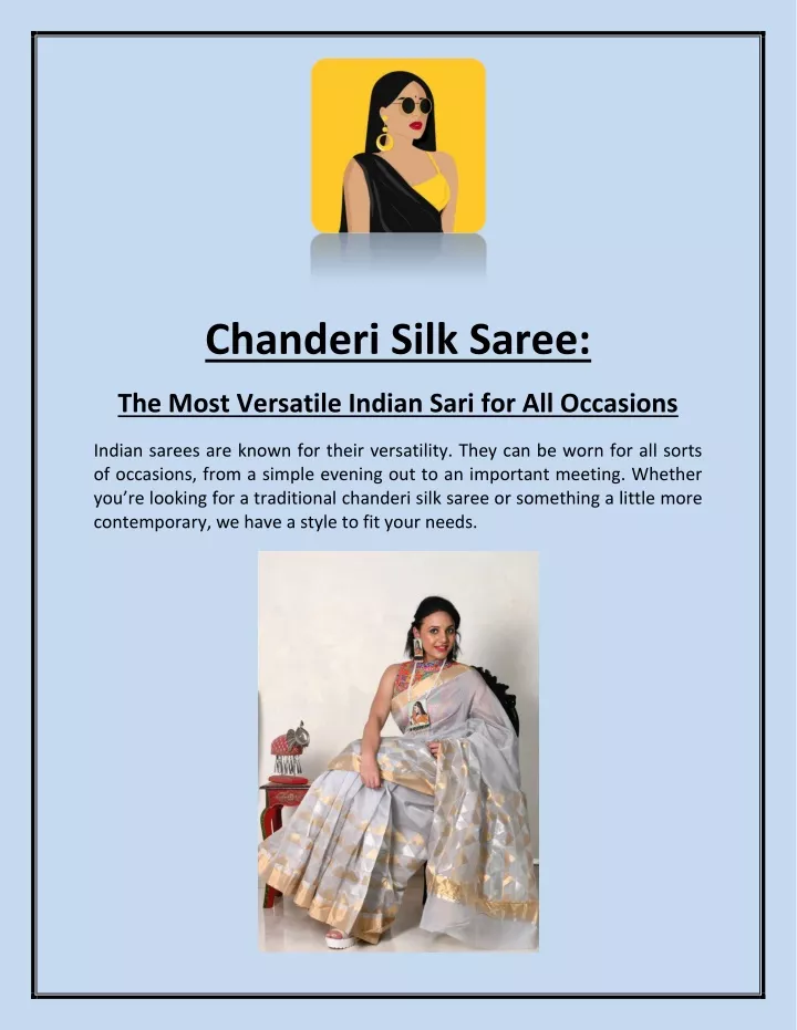 PPT - Chanderi Silk Saree The Most Versatile Indian Sari For All ...