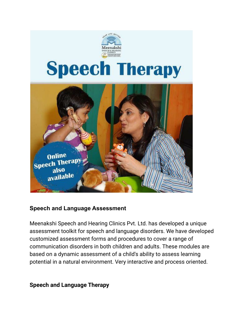 PPT - Speech Therapy_ Benefits & Classes _ Meenakshi Hearing Aids ...