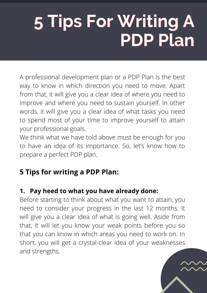PPT - 5 Tips For Writing A PDP Plan PowerPoint Presentation, free ...
