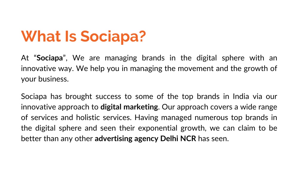 PPT - SOCIAPA_ Digital Marketing Agency in Delhi NCR PowerPoint ...