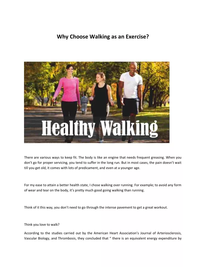 PPT - Why Choose Walking as an Exercise (1) PowerPoint Presentation ...