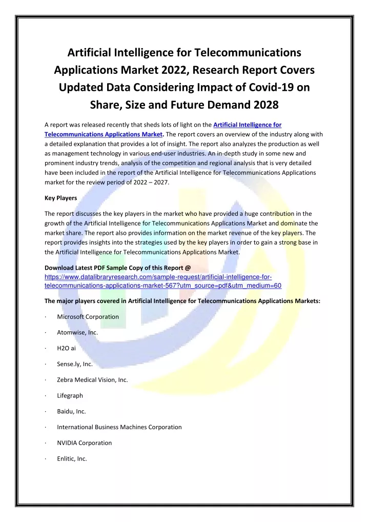 PPT - Global Artificial Intelligence for Telecommunications ...