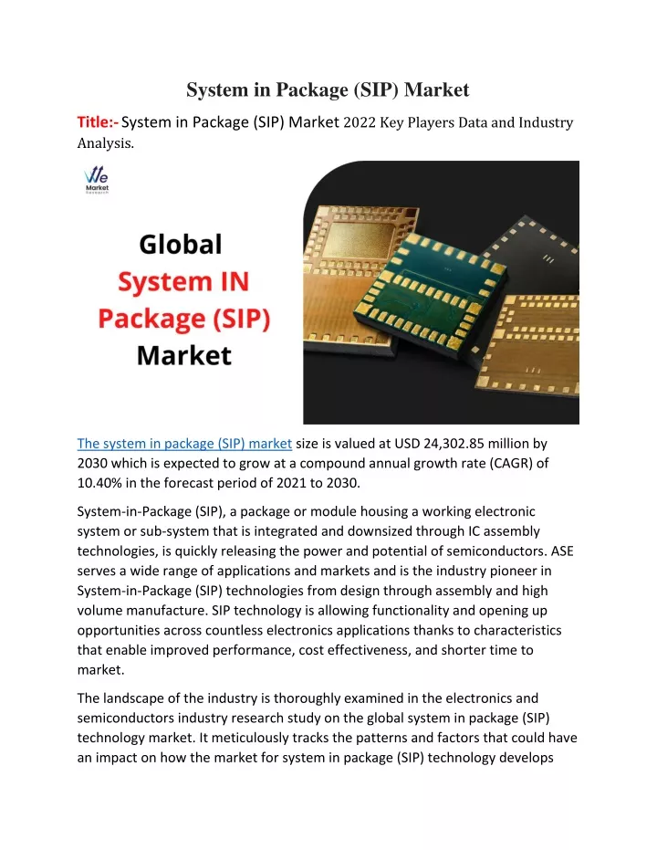 PPT - System in Package Market Size, Status and Business Growth 2022 to ...