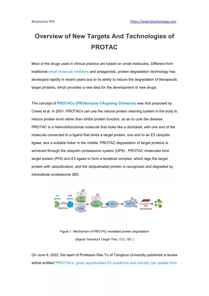 PPT - Overview of New Targets And Technologies of PROTAC PowerPoint ...