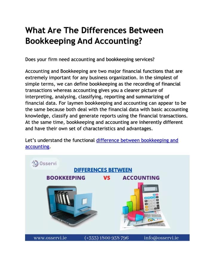 PPT - What Are The Differences Between Bookkeeping And Accounting ...