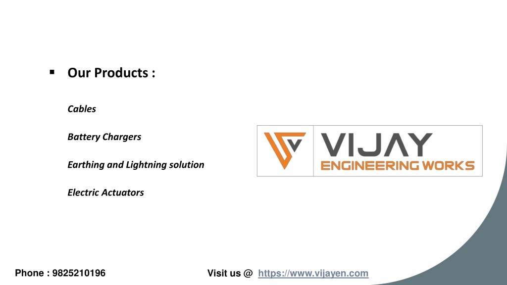 PPT - Electric cable distributor in Ahmedabad |Vijay Engineering Works ...