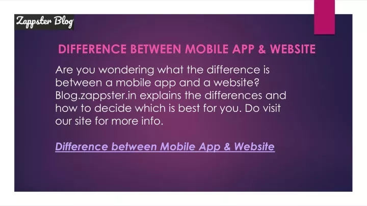Ppt Difference Between Mobile App And