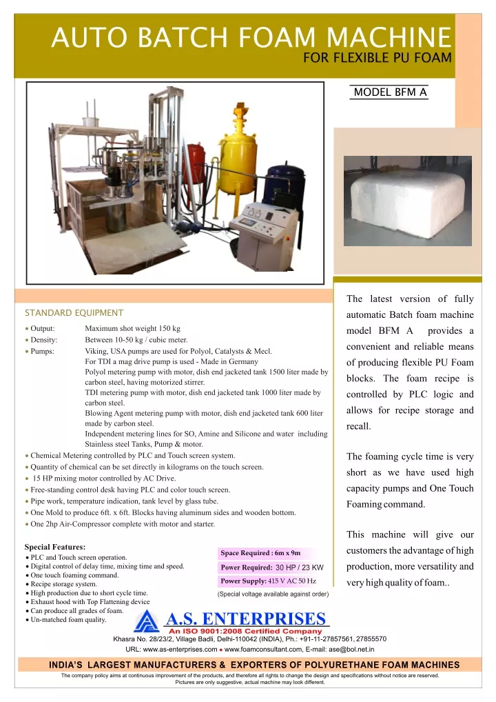 PPT - Batch Foam Machine (Automatic) | PU Foam Machine | AS Enterprises ...