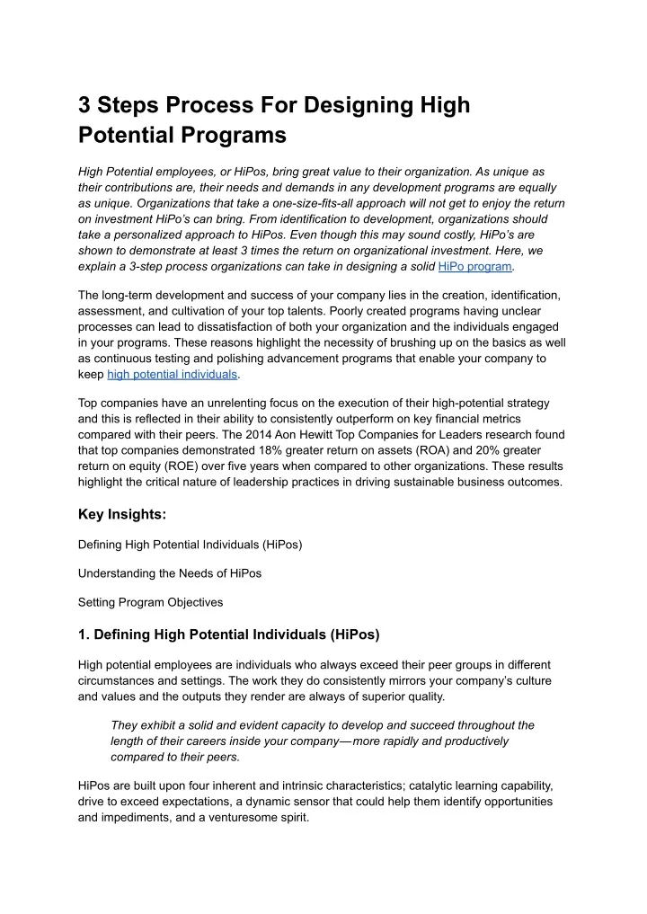 PPT - 3 Steps Process For Designing High Potential Programs PowerPoint ...