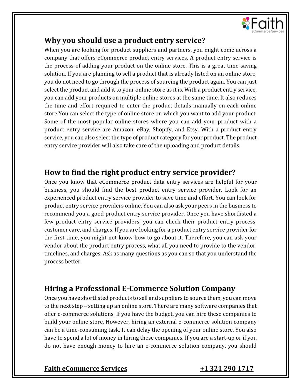 PPT - eCommerce Product Entry Services: The Key To Your Successful ...