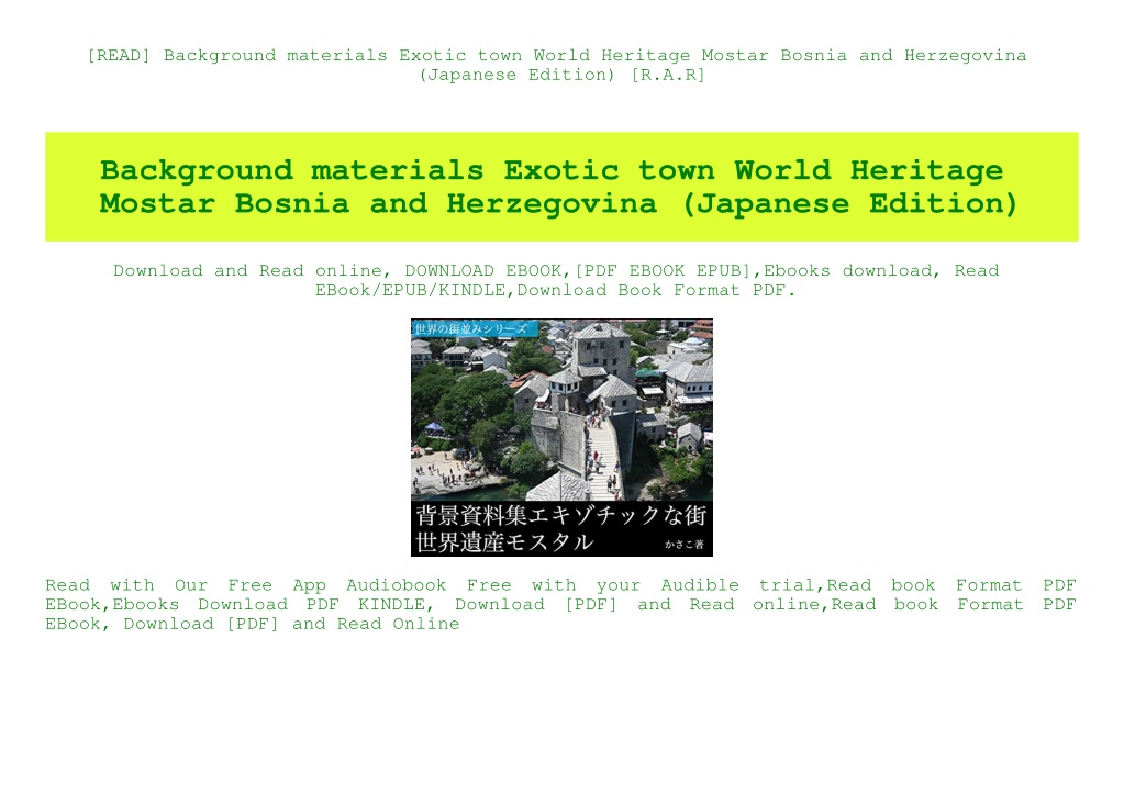 PPT - [READ] Background materials Exotic town World Heritage Mostar ...